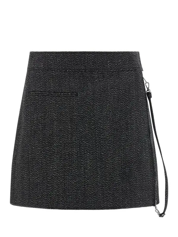 COURREGES Zipped Caviar Mini' Skirt - Gray
