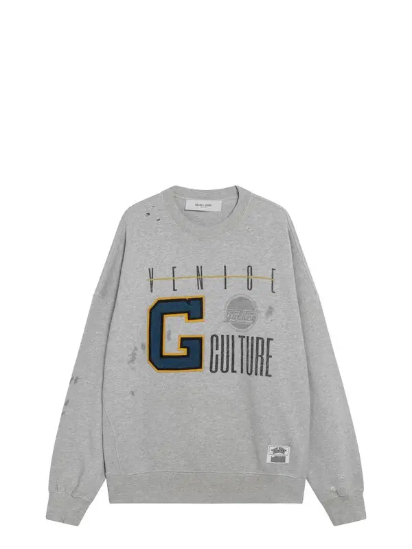 GOLDEN GOOSE College Logo Graphic Sweatshirt - Gray