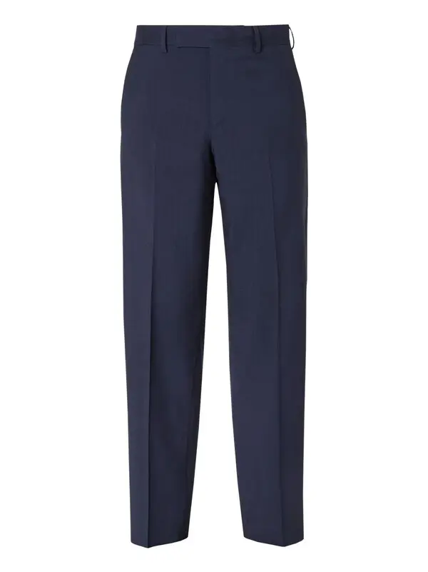 Fendi Dark Wool Canvas Trousers - Blue