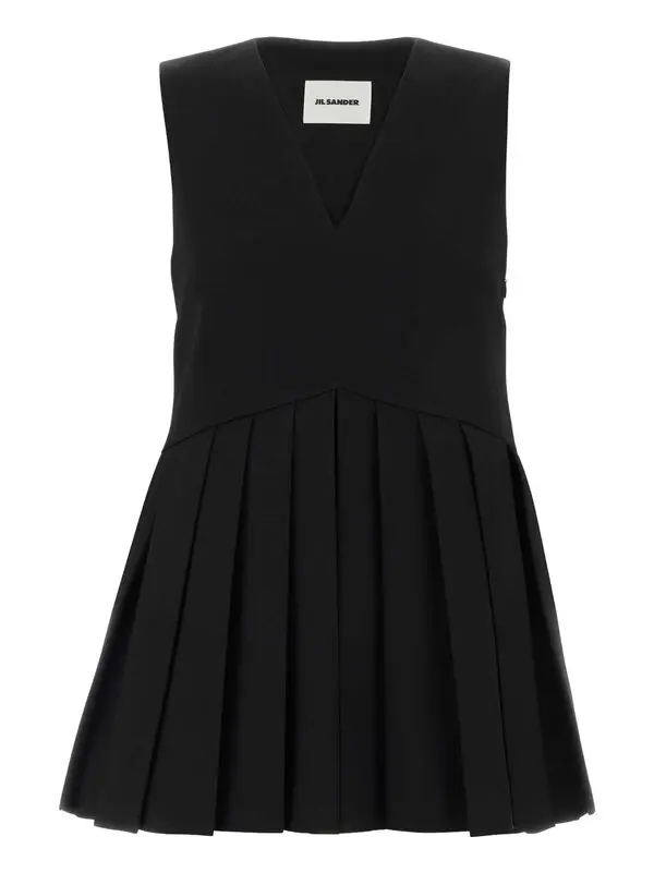 JIL SANDER Wool Top - Black