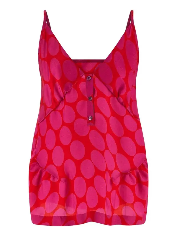 Dries Van Noten Caliya Polka Dot Maxi Top - Pink