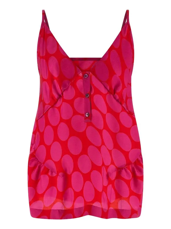 Dries Van Noten Polka Dot Maxi Top - Pink