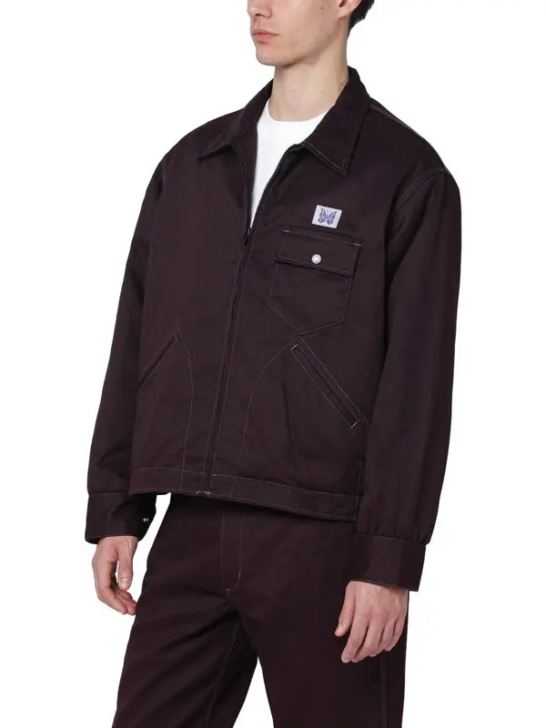 Needles Burgundy Zip Shirt Jacket - Red