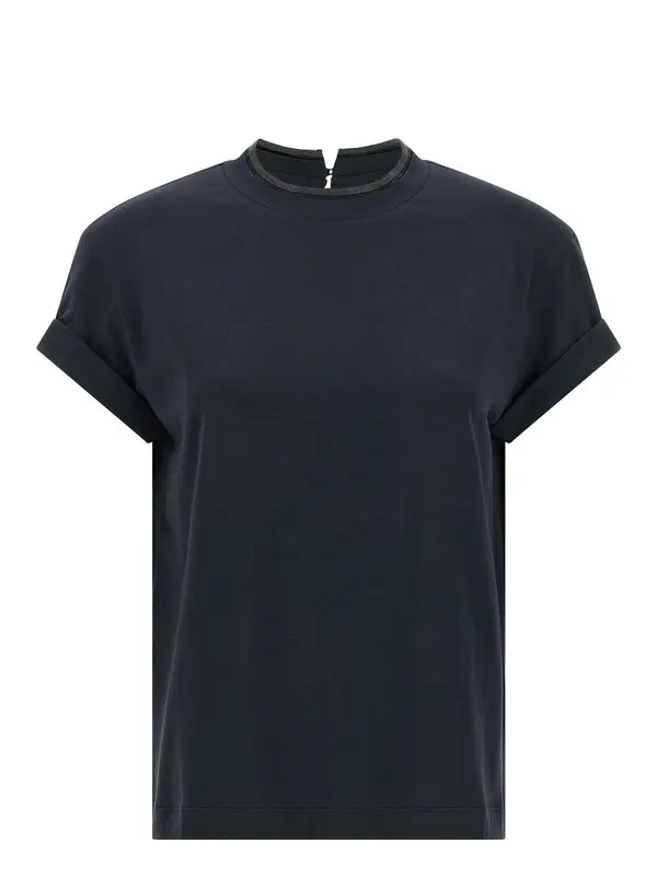 Brunello Cucinelli Stretch Cotton T-shirt - Blue