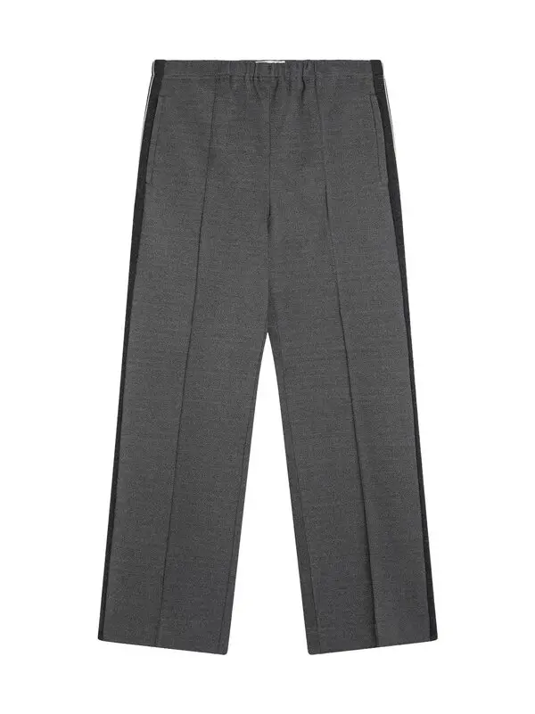 Miu Miu Anthracite Knitted Trousers In Punto Stoffa - Gray