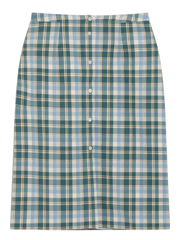 Prada Check Pattern Pencil Skirt - Multicolor