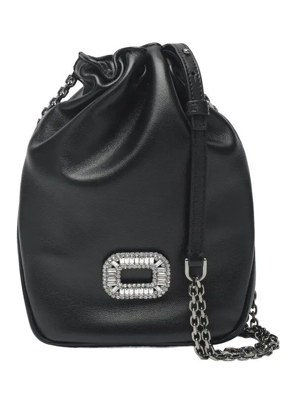 ROGER VIVIER Nano Pilgrim Bag In Leather - Black