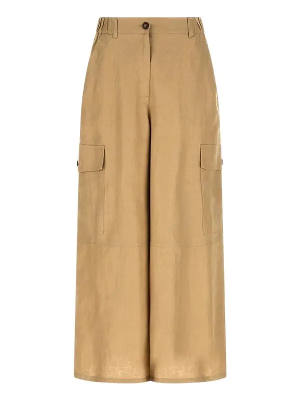 Max Mara Linen Cargo Pants - Cream