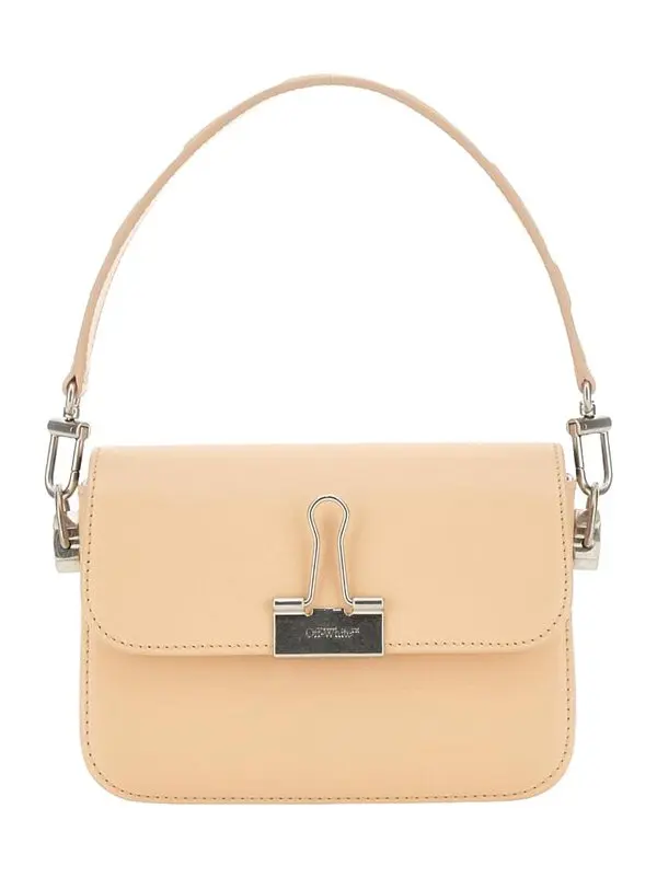 Off-White Small Leather Binder Bag - Cream