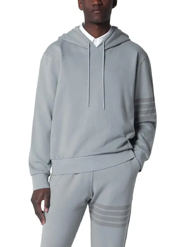 Thom Browne Cotton Hooded Sweatshirt - Gray