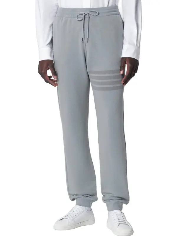 Thom Browne Grey Cotton Jogging Trousers - Gray