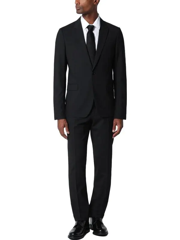 LARDINI Single-breasted Wool-blend Suit - Black