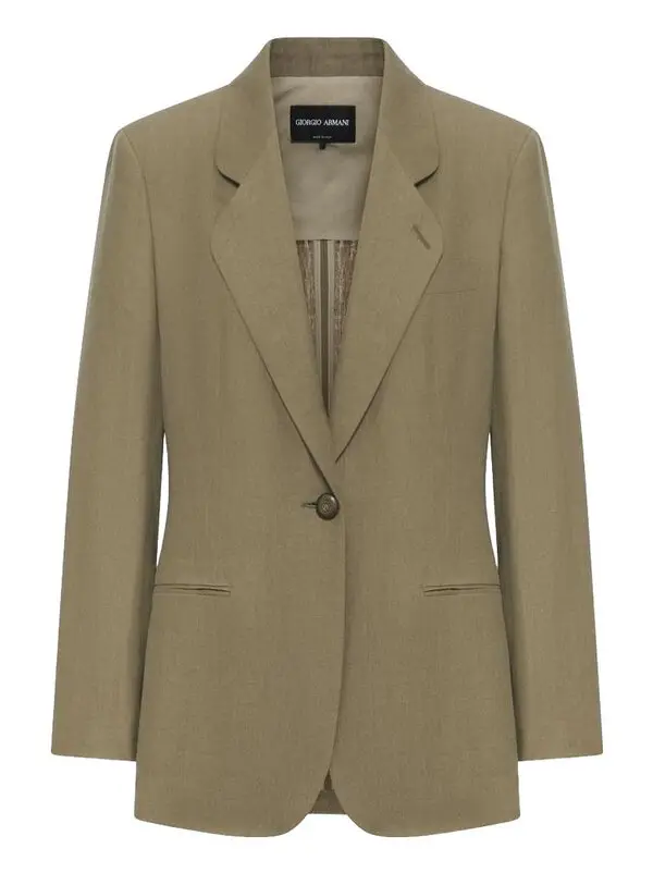 Giorgio Armani Single-breasted Linen Blazer - Multicolor
