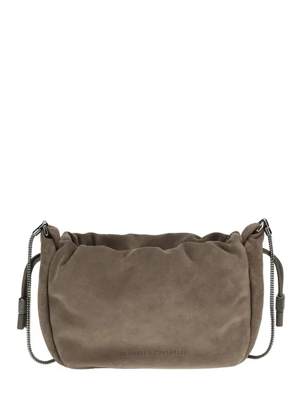 Brunello Cucinelli Suede Shoulder Bag - Brown