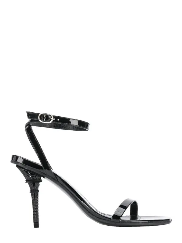 Vetements Patent Leather Eiffel Tower Sandals - Black