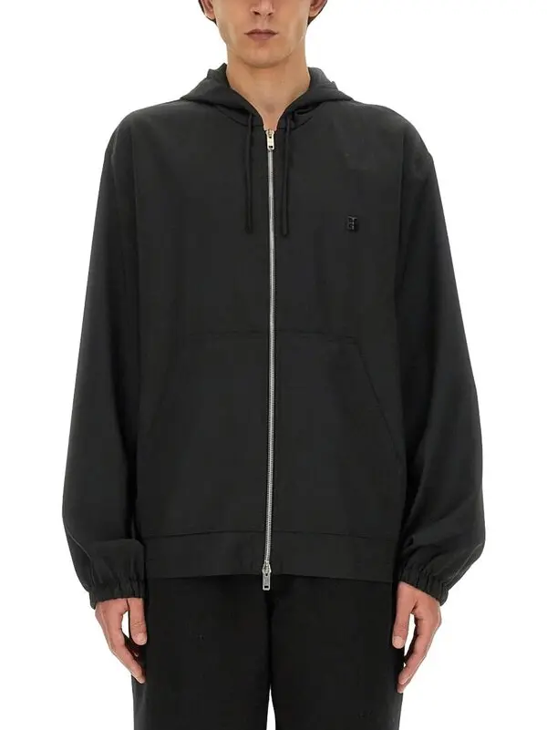 Givenchy Virgin Wool Zip Sweatshirt - Black