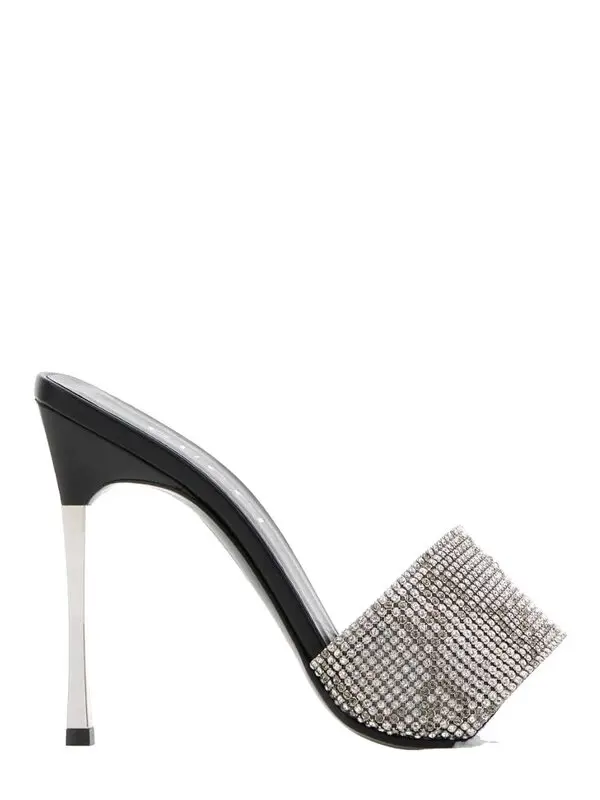 Gucci Embellished Fabric Bombshell Mules - Silver