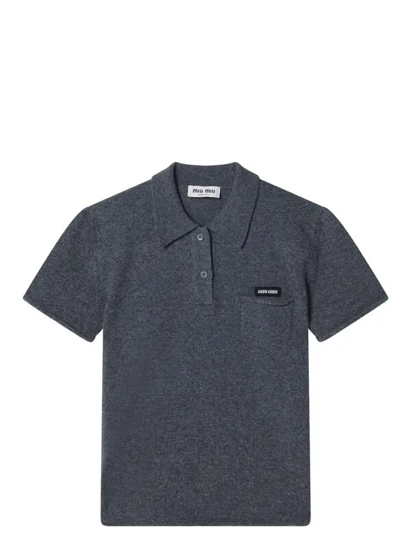 Miu Miu Cashmere Polo Shirt - Gray