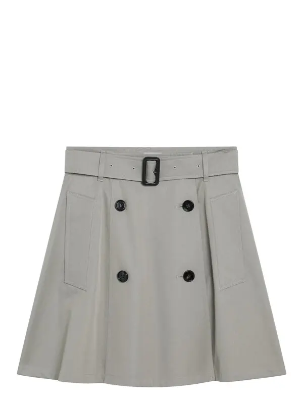 Burberry Trench Mini Skirt In Gabardine - Cream