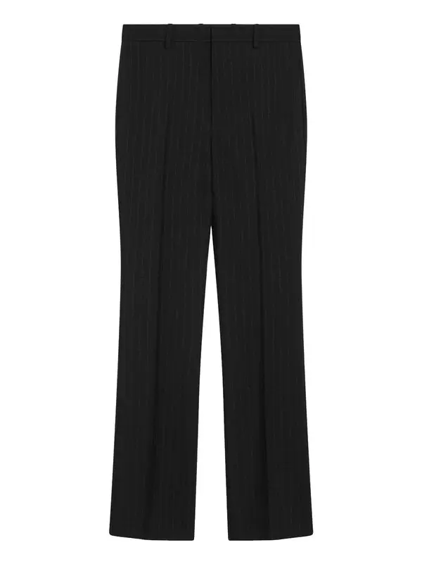 Gucci Wool Pinstripe Trousers - Black