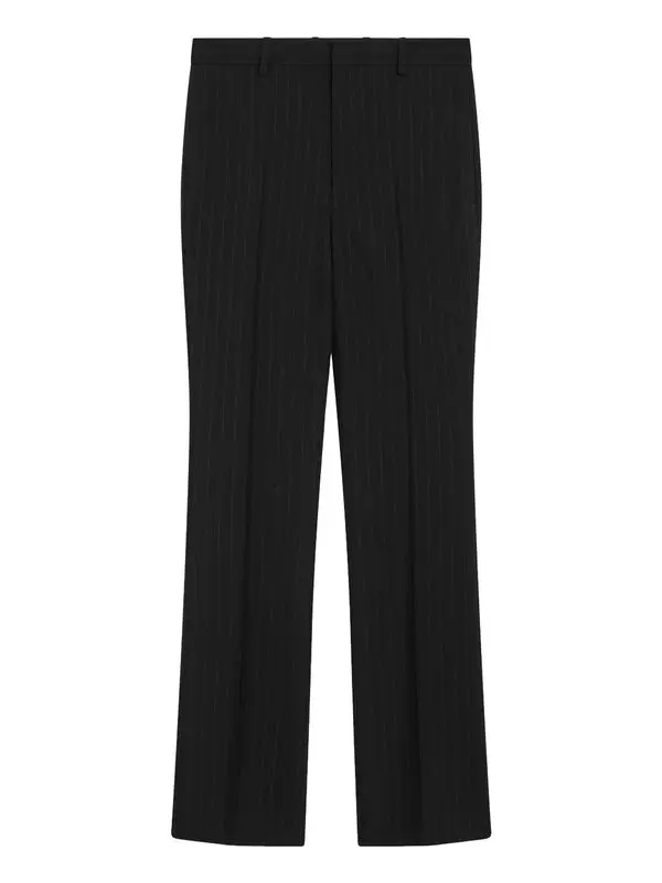 Gucci Wool Pinstripe Trousers - Black