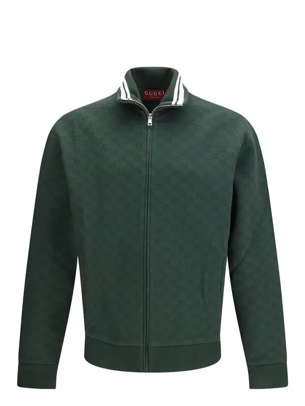 Gucci Gg Technical Jersey Zip Jacket - Green
