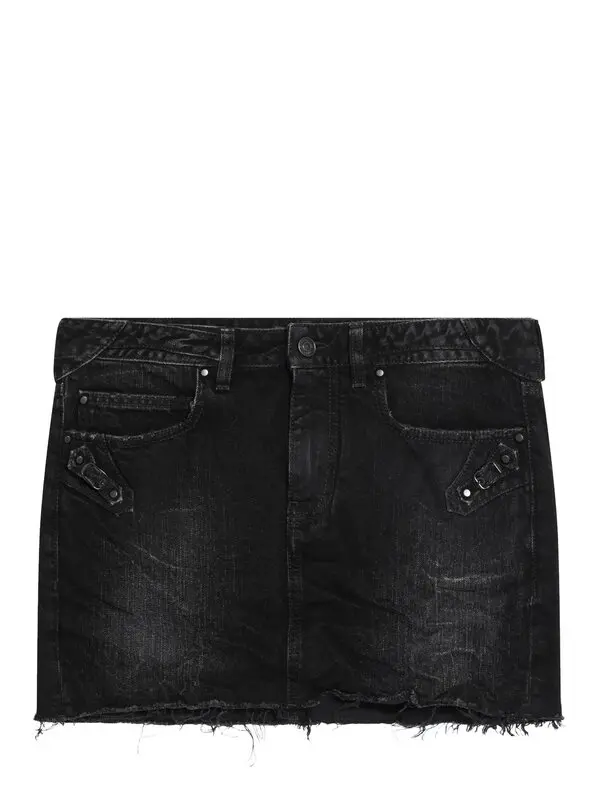 Balenciaga Washed City Mini Denim Skirt - Black