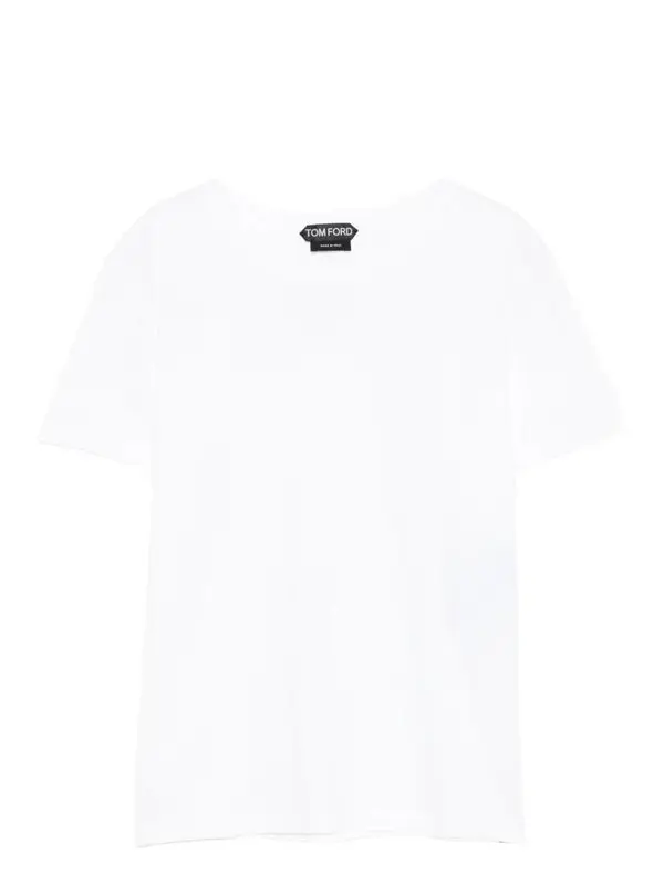 TOM FORD Cotton T-shirt With Tf Logo Embroidery - White