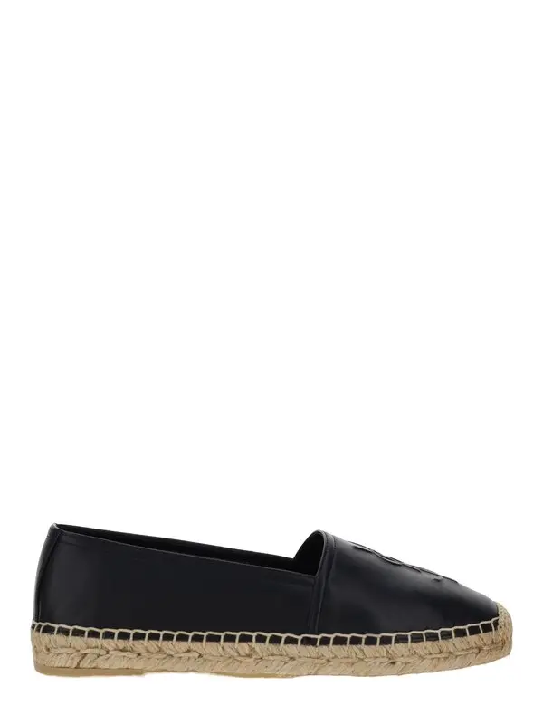 Saint Laurent Lambskin Espadrilles - Black