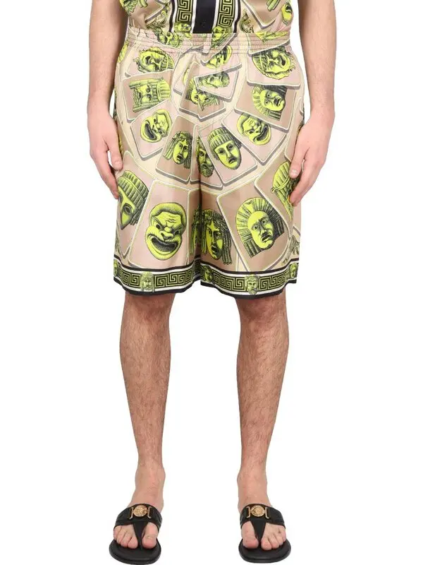 Versace The Masks Bermuda Shorts - Green