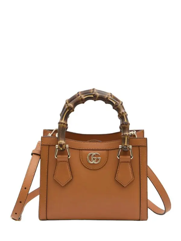 Gucci Leather And Bamboo Tote Bag - Brown