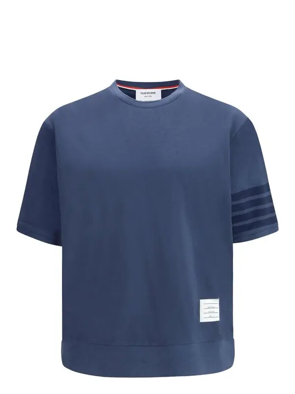 Thom Browne 4-bar Cotton Jersey T-shirt - Blue