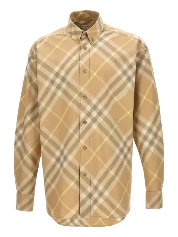 Burberry Check Shirt - Cream