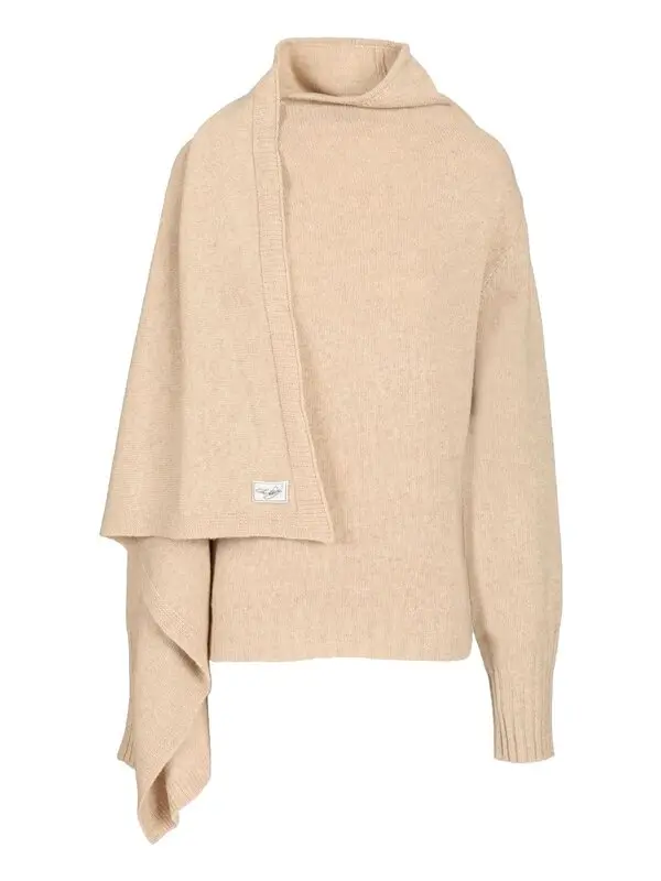 Attico Sweater With Draped Details - Cream