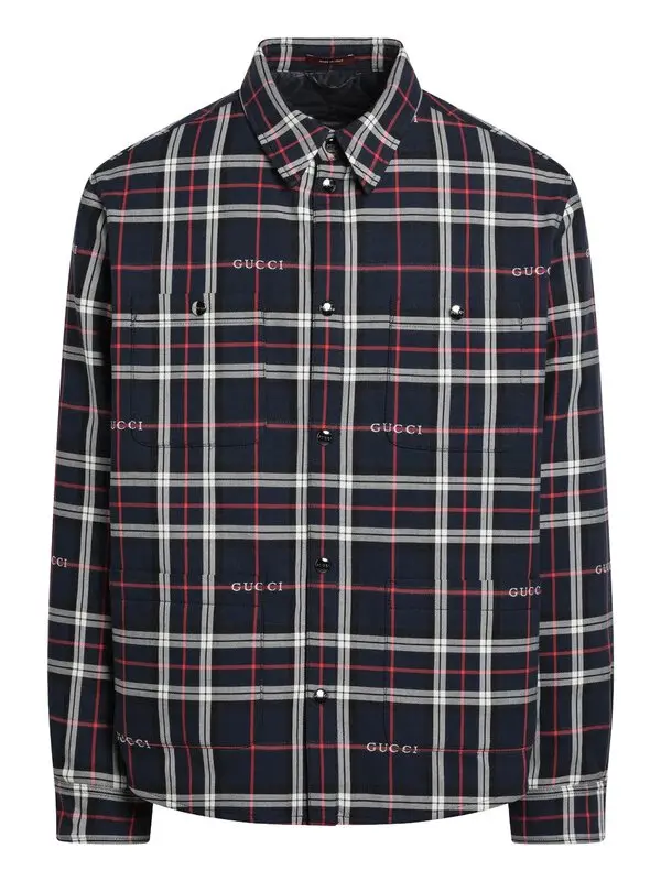 Gucci Cotton Jacquard Tartan Shirt - Blue