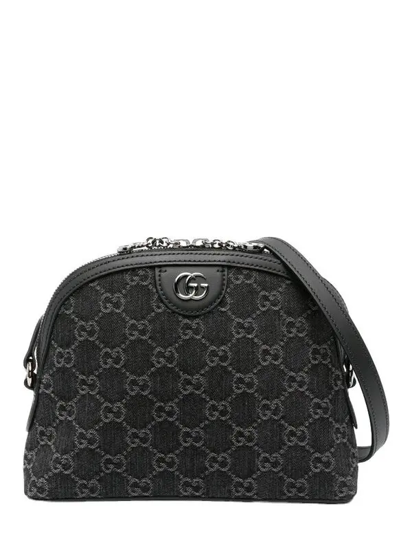Gucci Gg Supreme Monogram Jacquard Satchel Cross Body Bag - Black