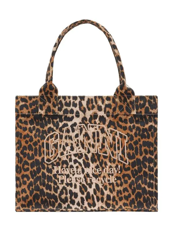 GANNI Borsa Tote Large Con Logo - Multicolor