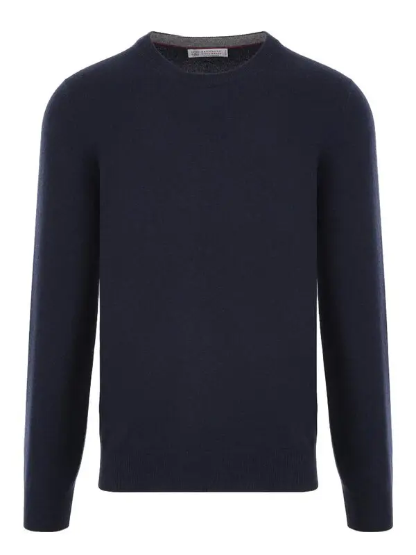 Brunello Cucinelli Cashmere Crew Neck Jumper - Blue