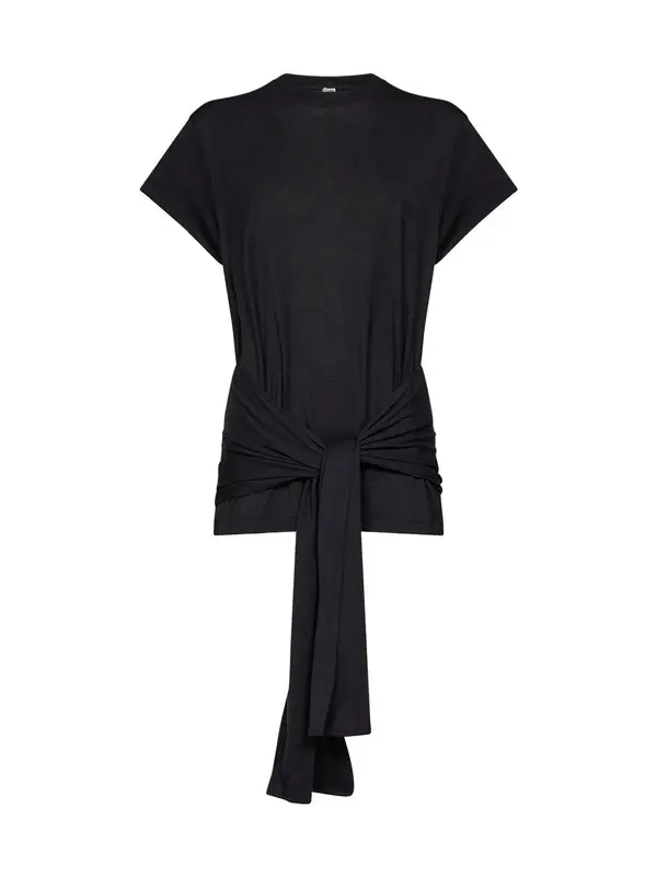 TOTEME Black Jersey Tie-waist Top - Multicolor