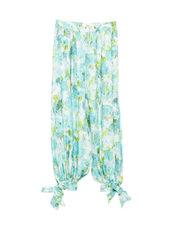 Chloé Printed Silk Trousers - Multicolor