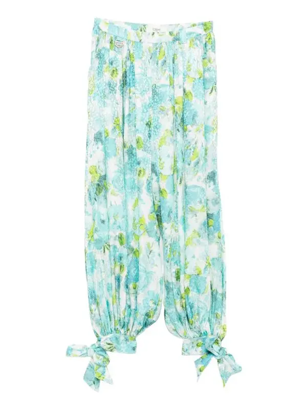 Chloé Printed Silk Trousers - Multicolor