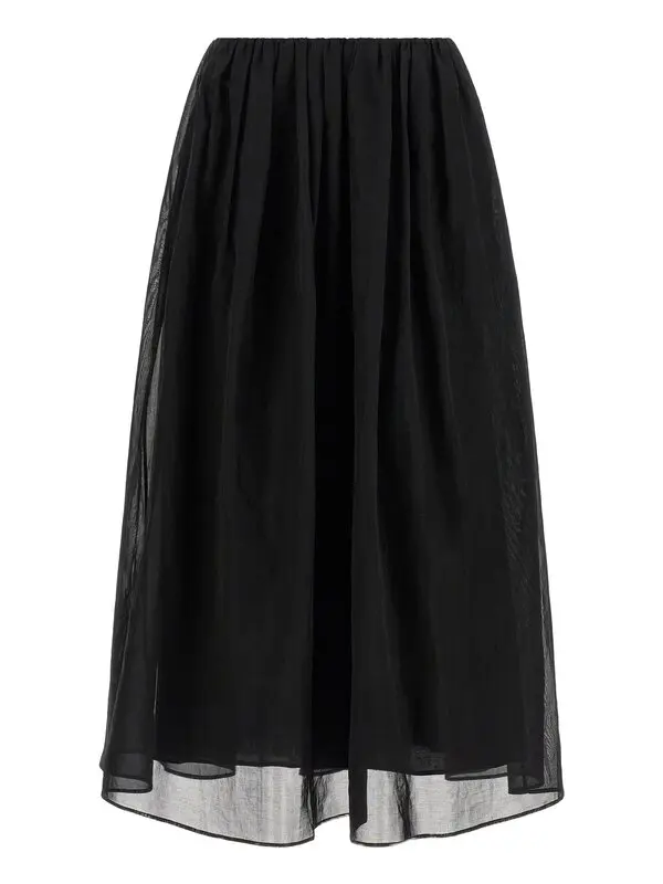 Brunello Cucinelli Cotton Organza Skirt - Black