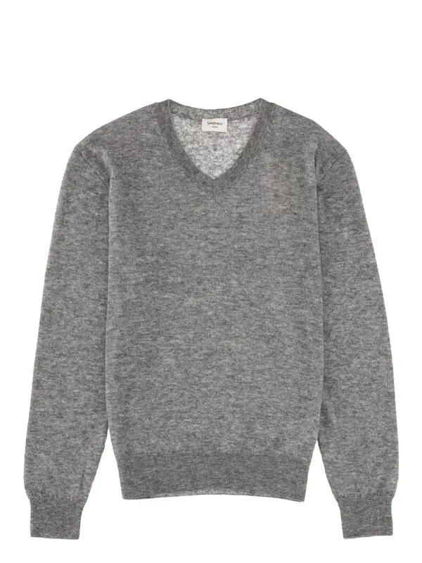 Saint Laurent V-neck Sweater - Gray