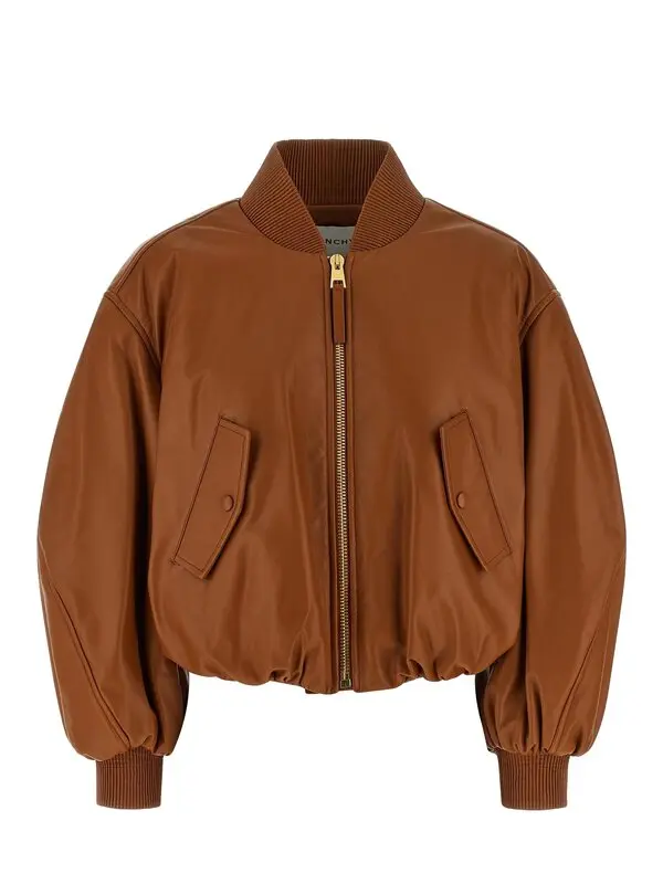 Givenchy Cropped Bomber Jacket - Brown
