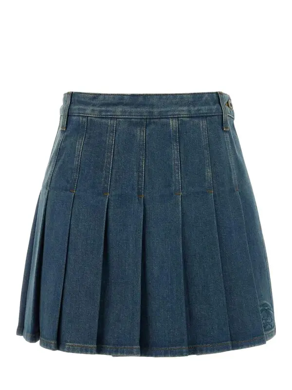 Burberry Stretch Denim Skirt - Blue