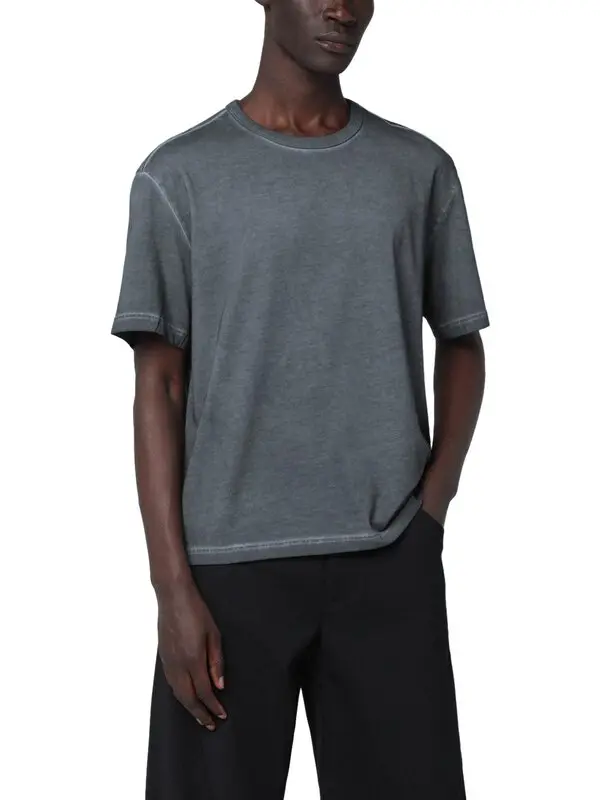 Séfr Mauro Washed-effect T-shirt In Organic Cotton - Black