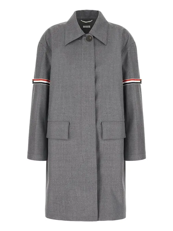 Thom Browne Classic Collar Overcoat - Multicolor
