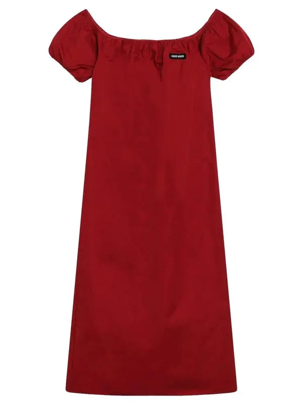 Miu Miu Cotton Off-the-shoulder Midi Dress - Red