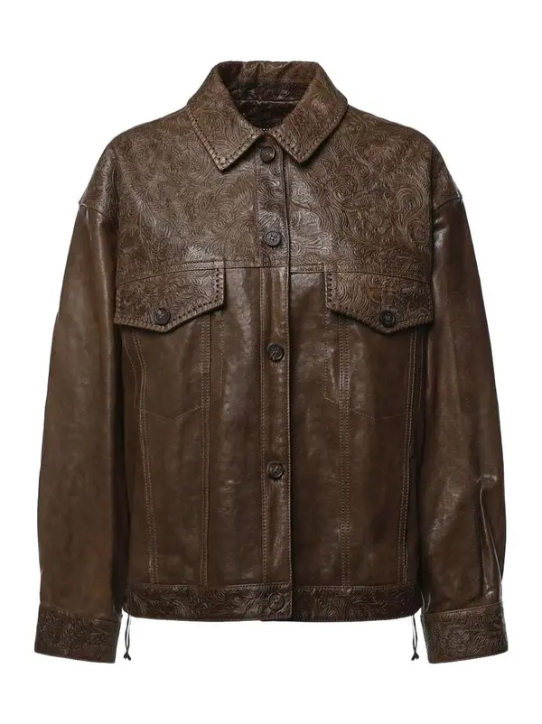GOLDEN GOOSE Leather Jacket - Multicolor
