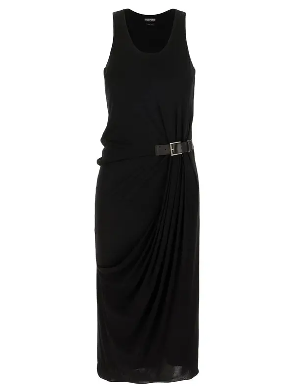 TOM FORD Belted Ruched Dress - Multicolor